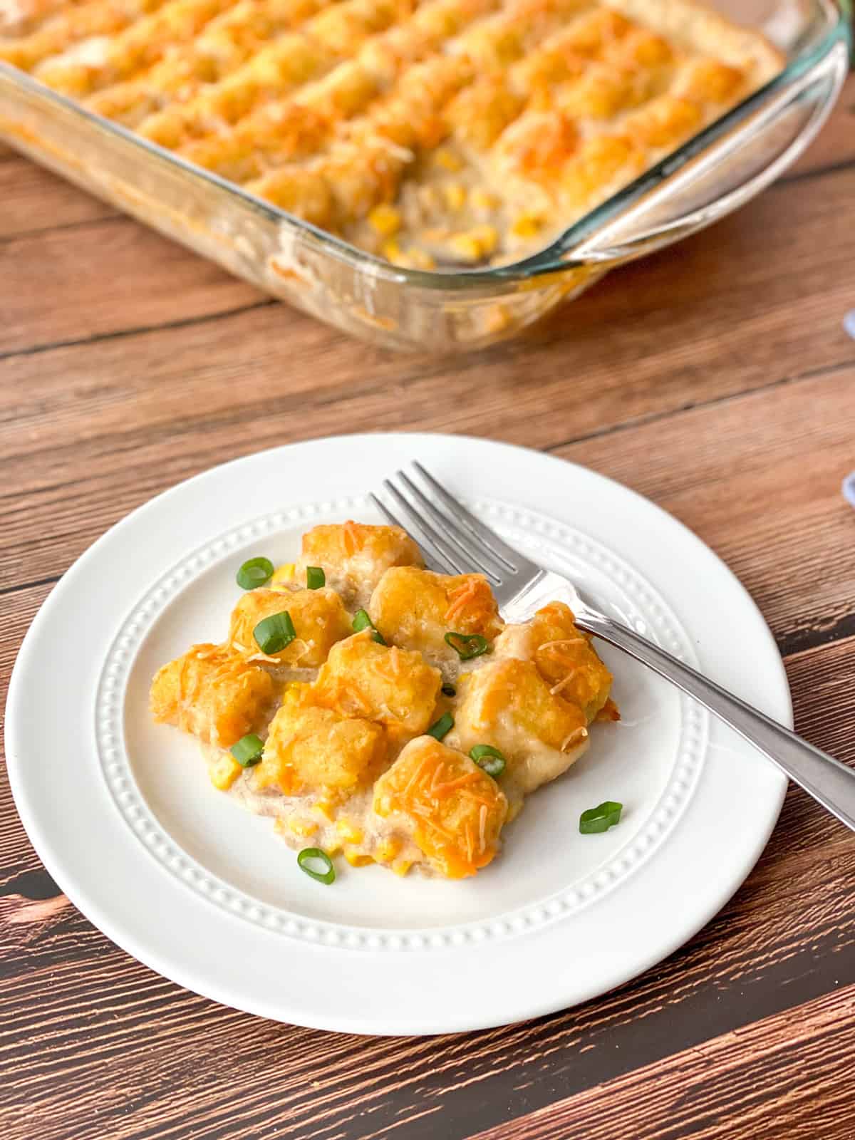 Cheesy Cowboy Tater Tot Casserole - Whiskful Cooking