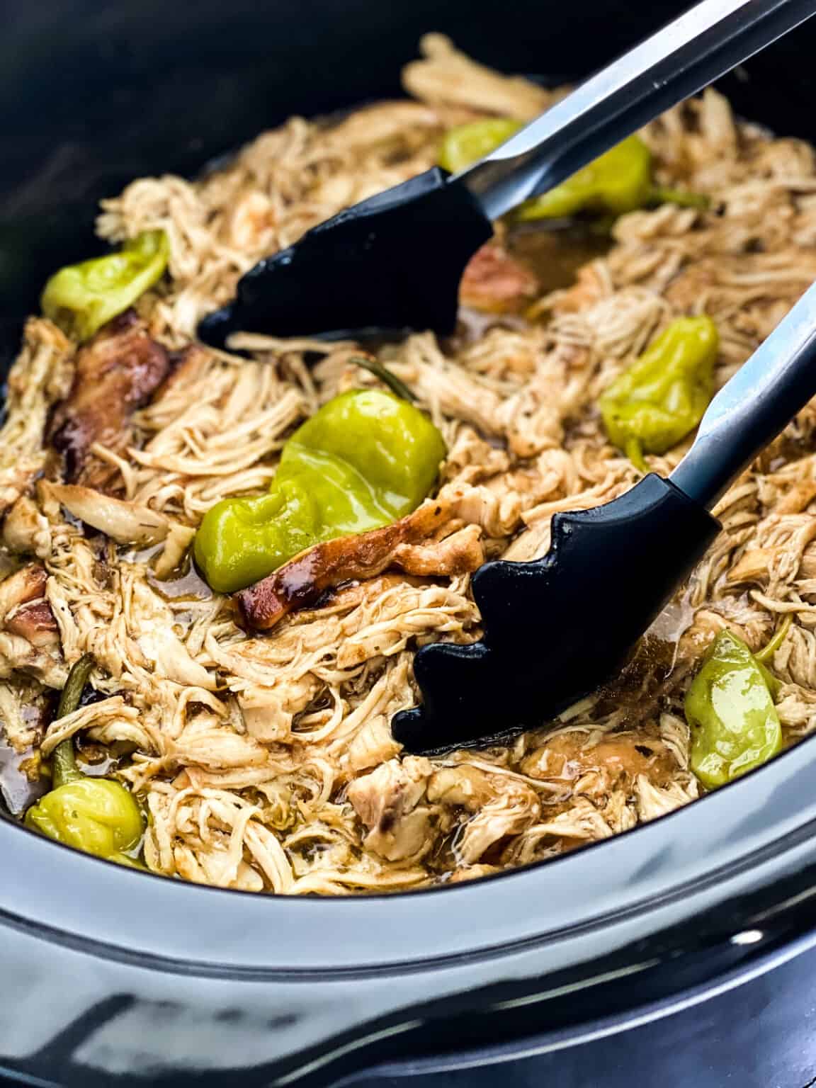 Easy Slow Cooker Mississippi Chicken - Whiskful Cooking