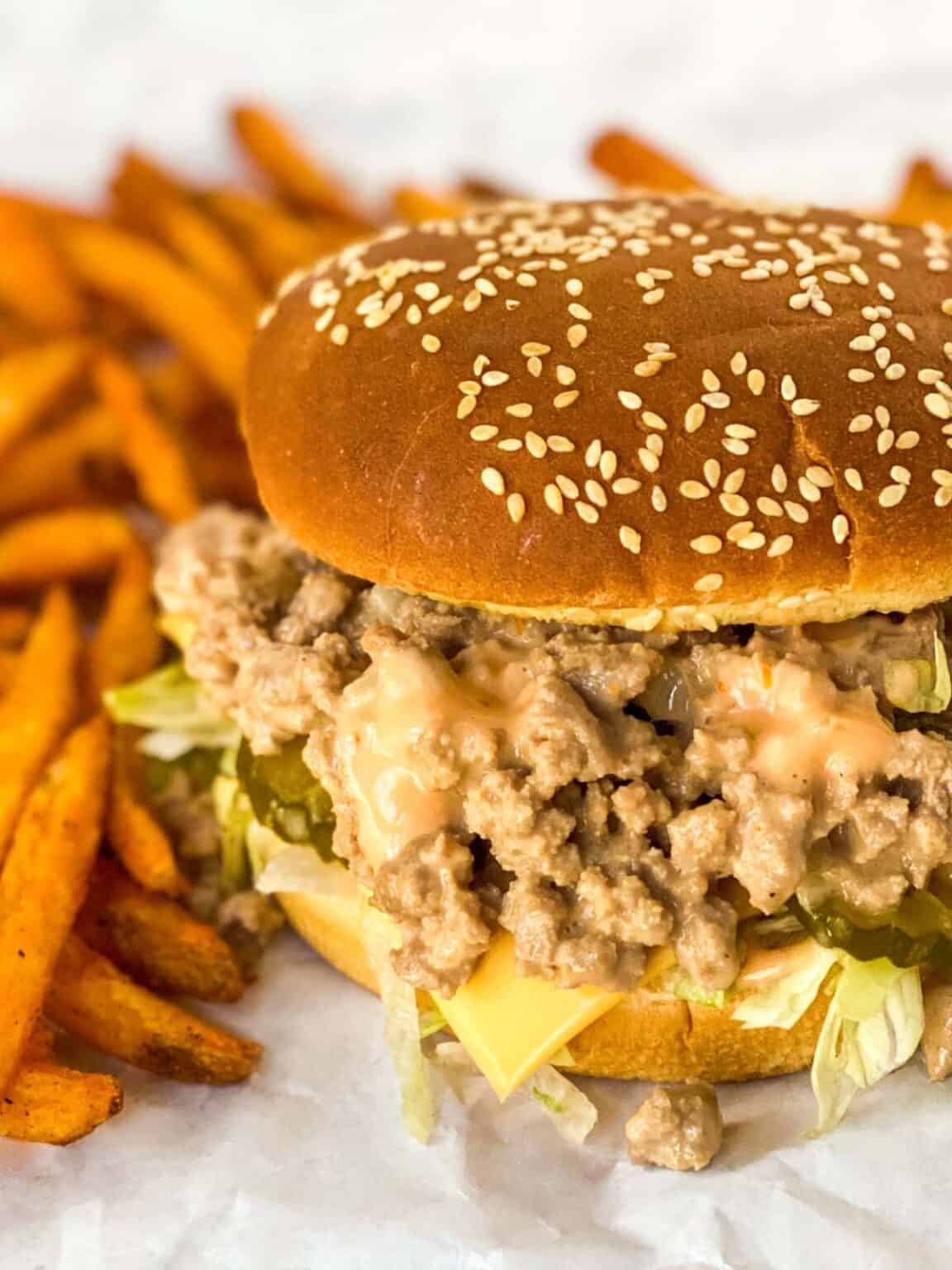 Big Mac Turkey Sloppy Joes - Whiskful Cooking