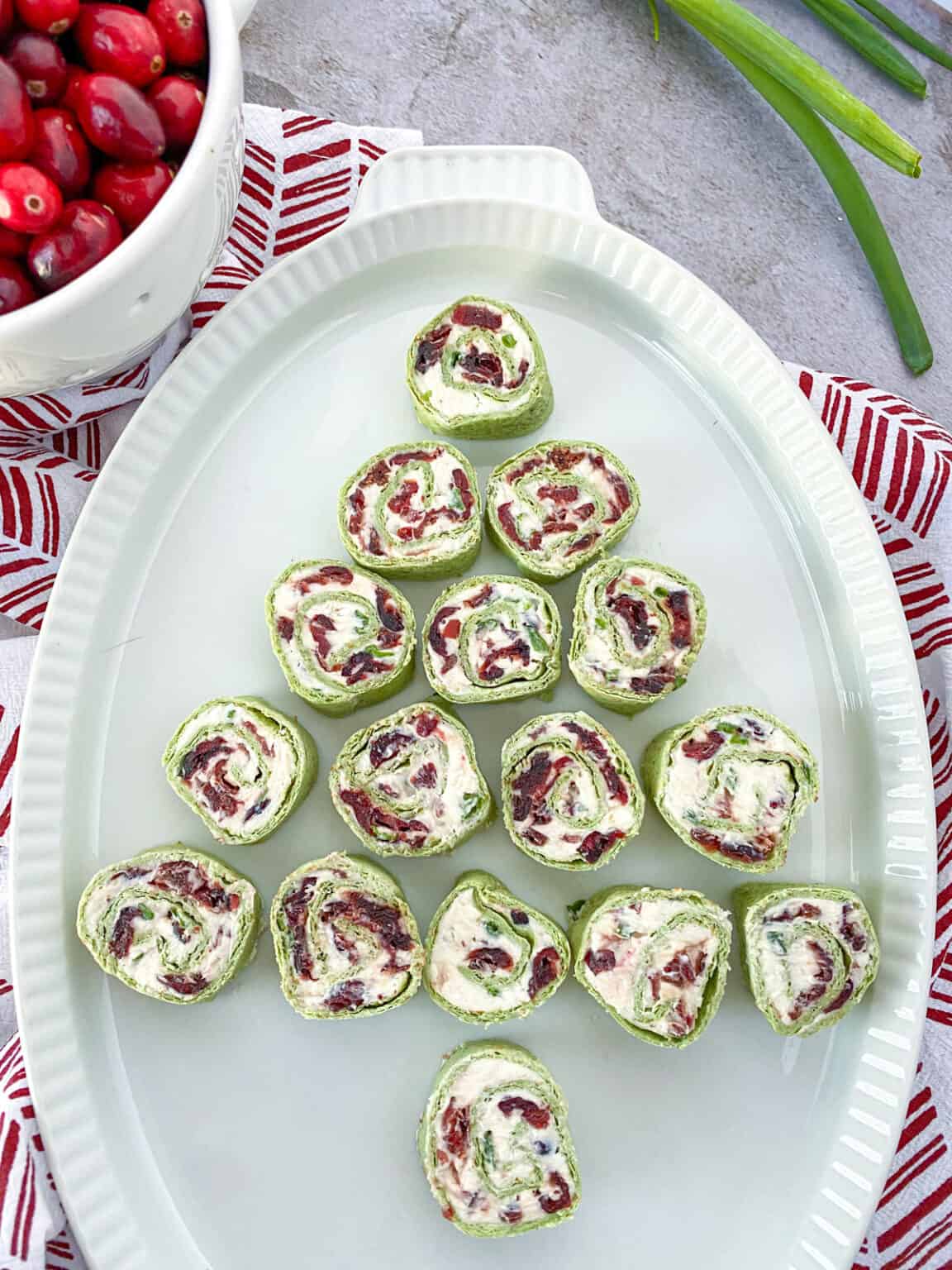 Cranberry Feta Pinwheels with Cream Cheese - Whiskful Cooking