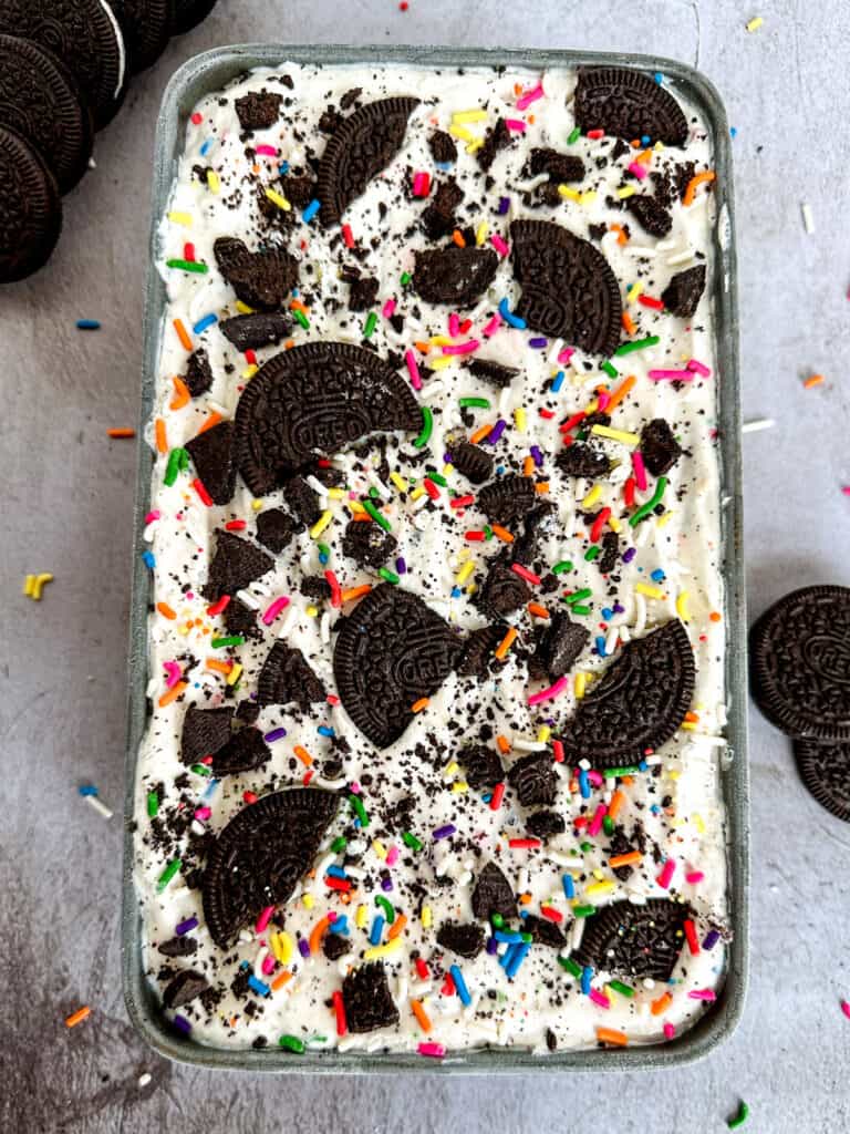 Birthday Cake Oreo Ice Cream (No Churn) - Whiskful Cooking