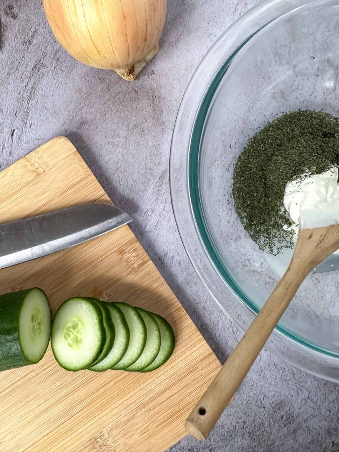 Old Fashioned Creamy Cucumber and Onion Salad - Whiskful Cooking