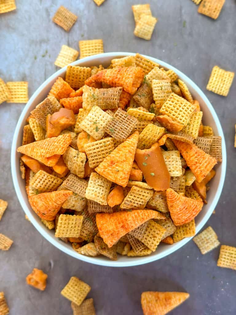 Cheesy Ranch Chex Party Mix Recipe - Whiskful Cooking