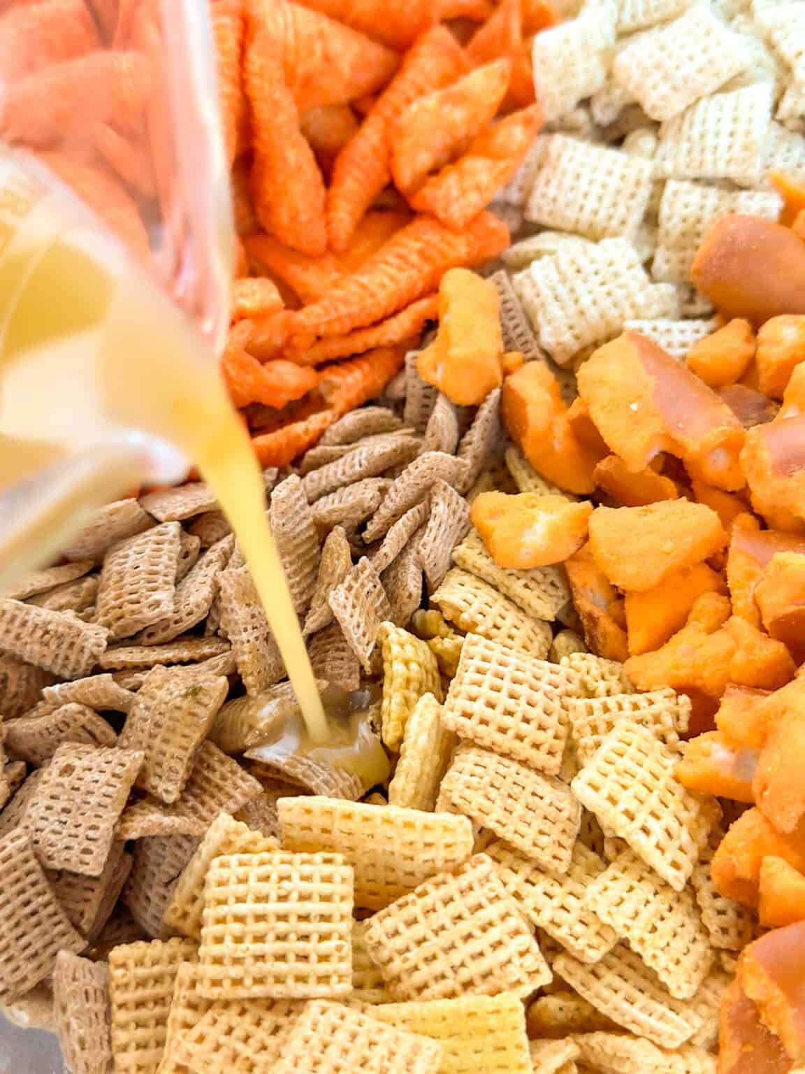 Cheesy Ranch Chex Party Mix Recipe - Whiskful Cooking