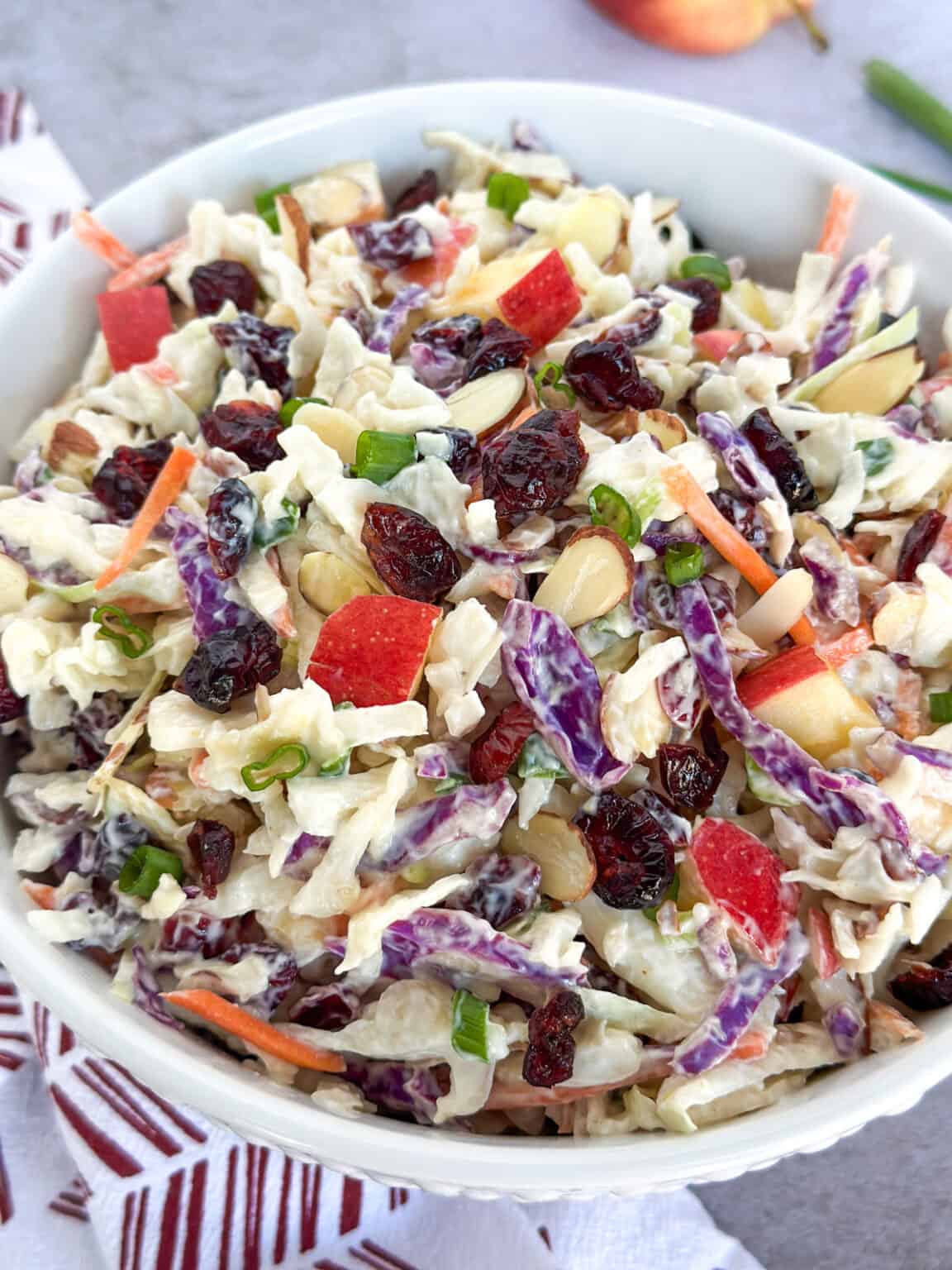 Creamy Cranberry Apple Coleslaw - Whiskful Cooking