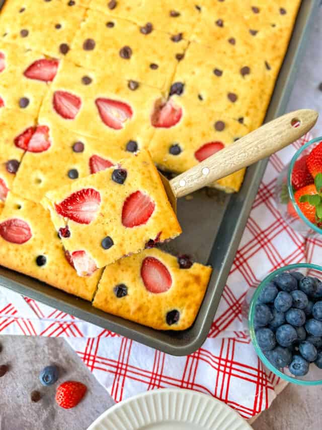 Sheet Pan Pancakes from Pancake Mix - Whiskful Cooking