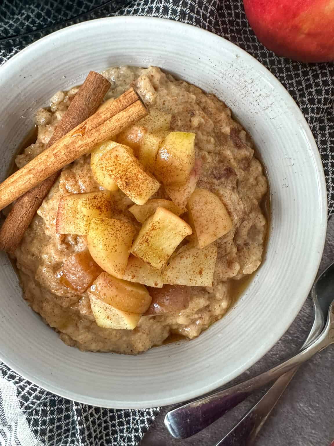 Slow Cooker Apple Cinnamon Oatmeal - Whiskful Cooking