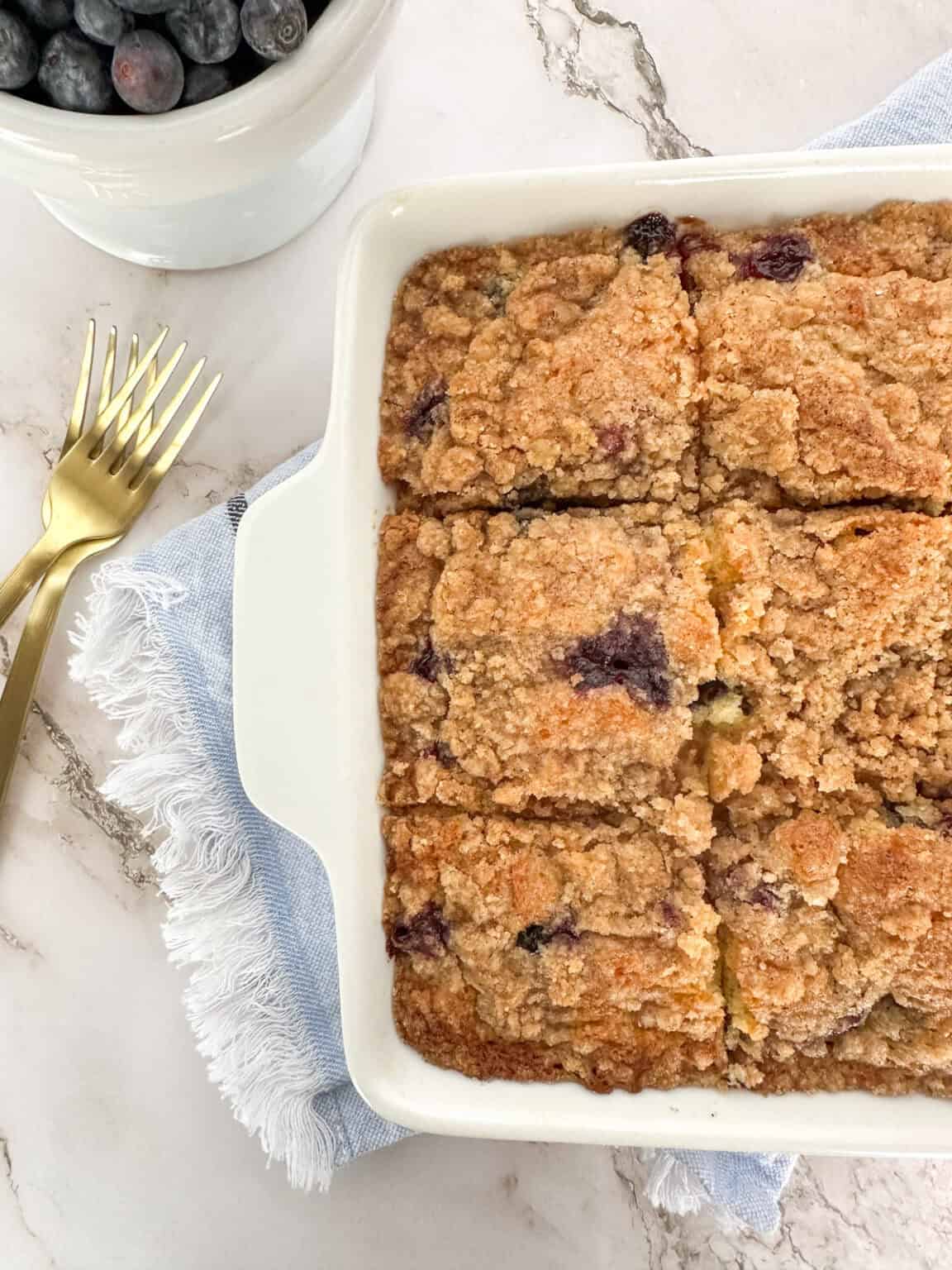 Old-Fashioned Blueberry Buckle Cake - Whiskful Cooking
